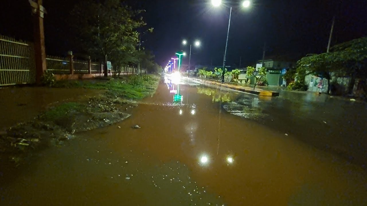 Flood Rain Water Flow Over Street Road After Heavy Rain - YouTube