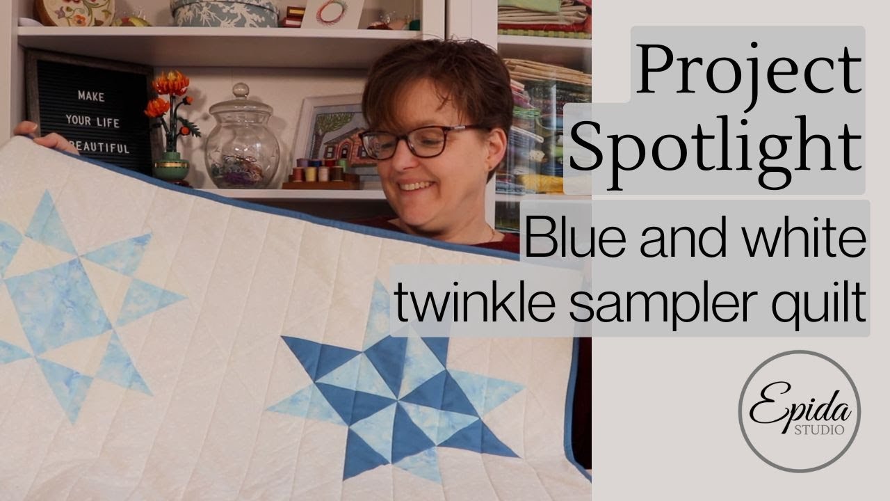 Project Spotlight: Blue and white Twinkle Sampler Quilt - YouTube