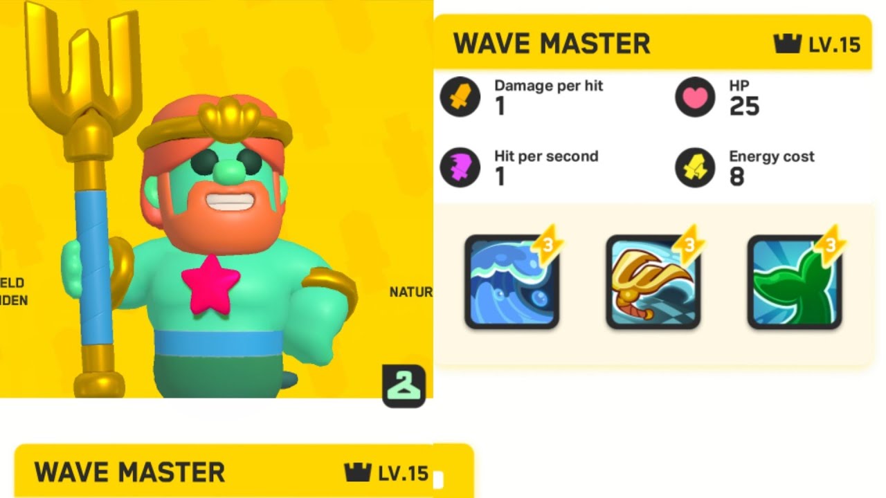 CLASH MINI #209 MELHOREI O HERÓI "WAVE MASTER" PARA O NÍVEL MÁXIMO ...
