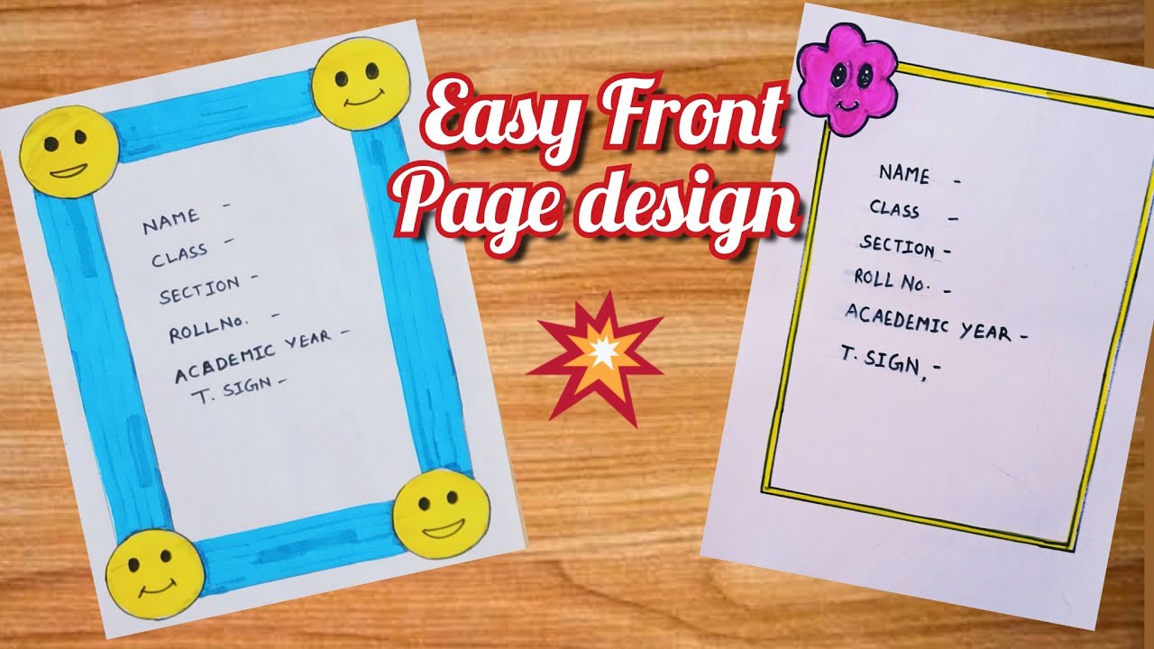 Easy border design for project| Easy front page design |Simple margin designs for kids|# ...