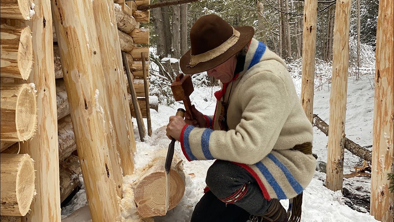 Starting the Verandah of the Log Cabin| LOG CABIN BUILD | PIONEER LIFE ...