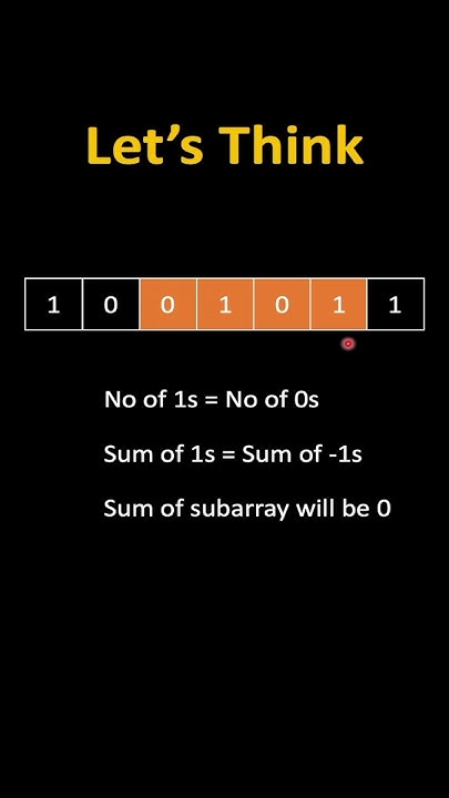 Count Subarrays with Equal 0s and 1s | HashMaps | Animation #shorts #animation #python #coding ...