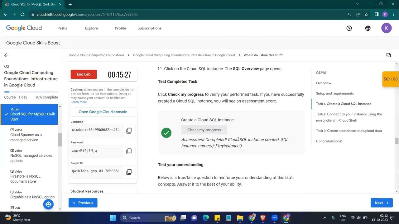 TRACK 2 LAB 2 Cloud SQL for MySQL Qwik Start - YouTube