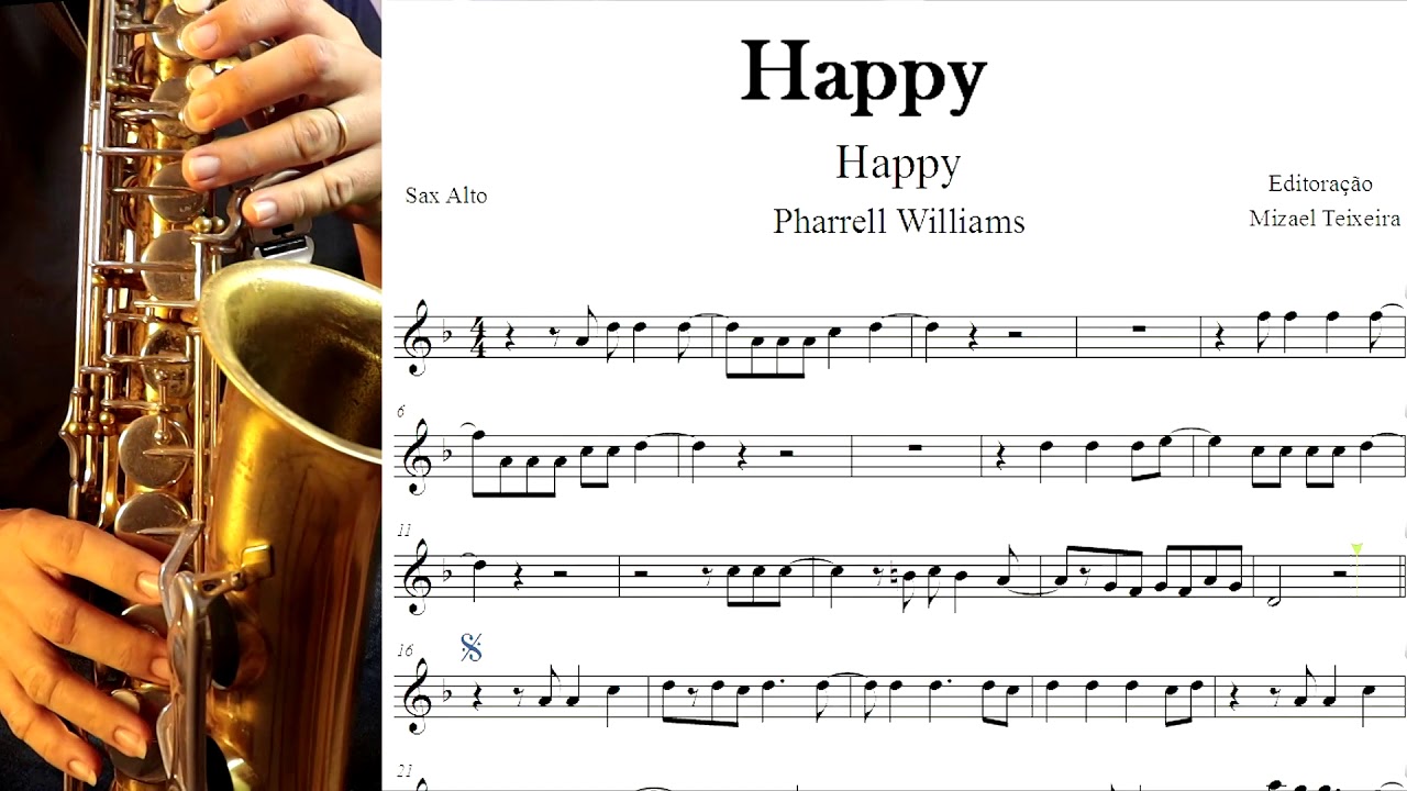 Happy - Partitura - Sax Alto - Sheet Music - YouTube