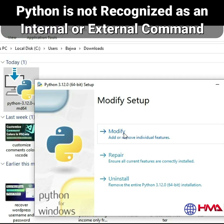 How to Fix Python is Not Recognized as an Internal or External Command VSCode #vscode - YouTube