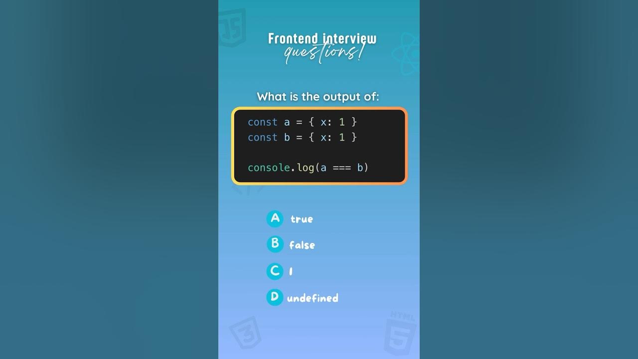 Javascript Interview Question Quiz 74 Javascript React Interview Developer Coding