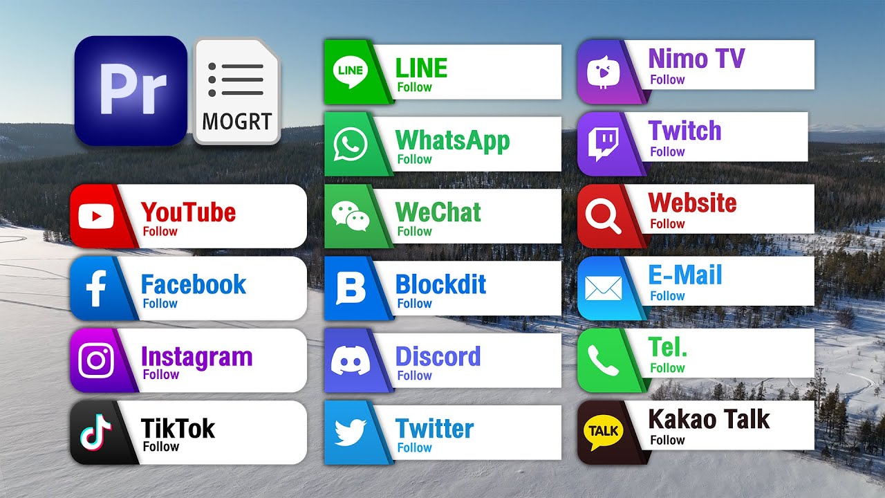เทมเพลต Lower Third V.18 โซเชียลมีเดีย | รูปแบบสวยงามมาก ปรับแต่งได้เองทั้งหมดอย่างง่าย - YouTube