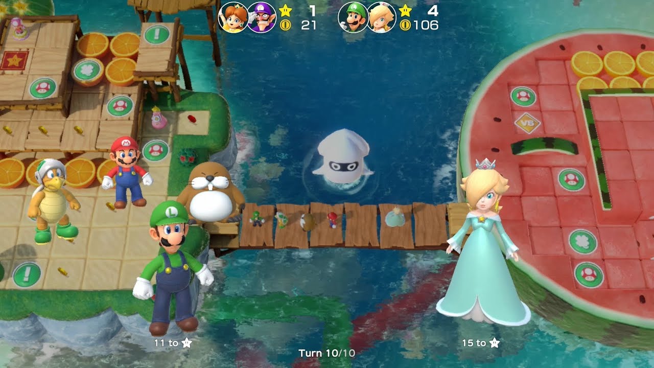 Super Mario Party Partner Party #62 Watermelon Walkabout Luigi ...