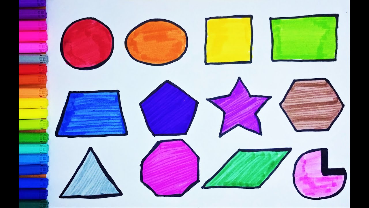 shapes and tools Drawing, Painting, Coloring for Kids and Toddlers ...