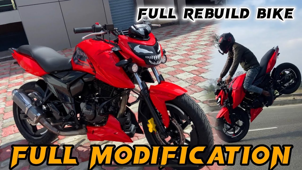 Rebuild My Bike 😉|| Apache 160 4v Full Modification😍 || By Apache Bro ...