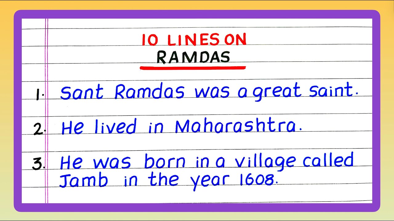 10 Lines on Sant Ramdas | Few Lines on Ramdas | Information about Sant ...