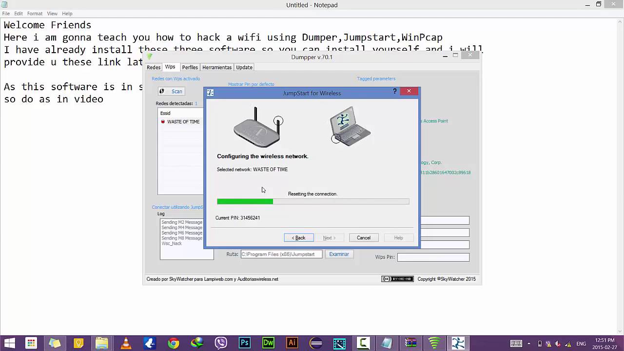 Hack Wifi using Dumpper, JumpStart & WinPcap - YouTube