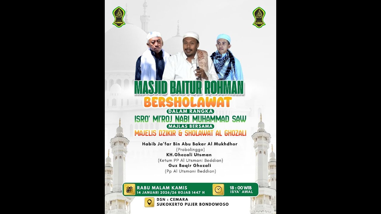 MASJID BAITUR RAHMAN BERSHOLAWAT DALAM RANGKA ISRO' MI'ROJ NABI ...