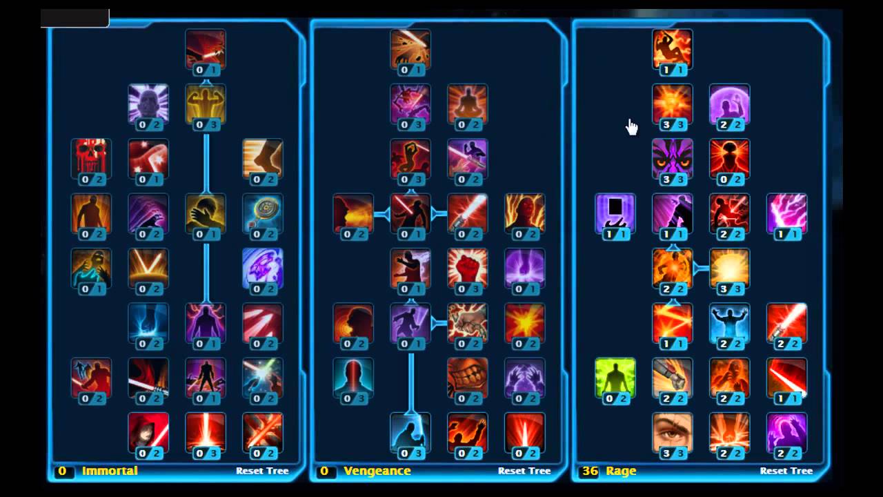 SWTOR Sith Warrior Juggernaut PVP Build 2.2 - YouTube