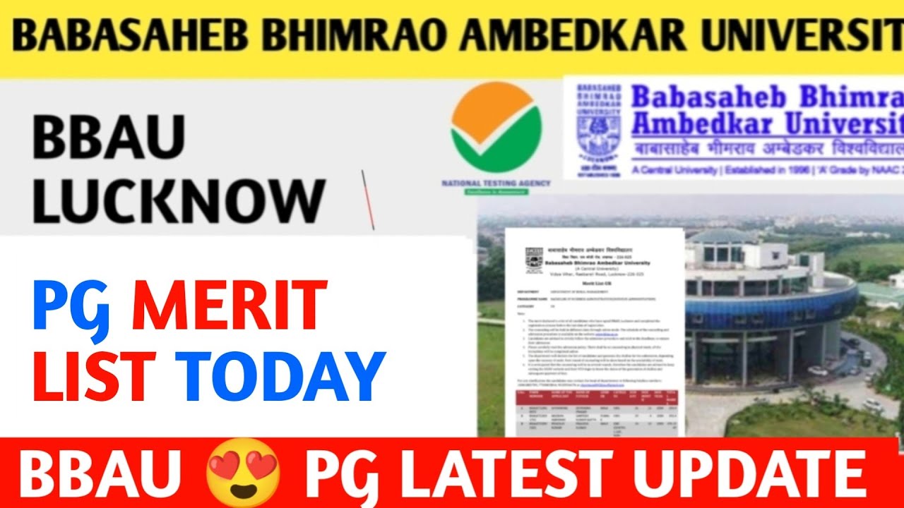 bbau pg merit list 2022|bbau lucknow pg admission 2022| bbau pg ...