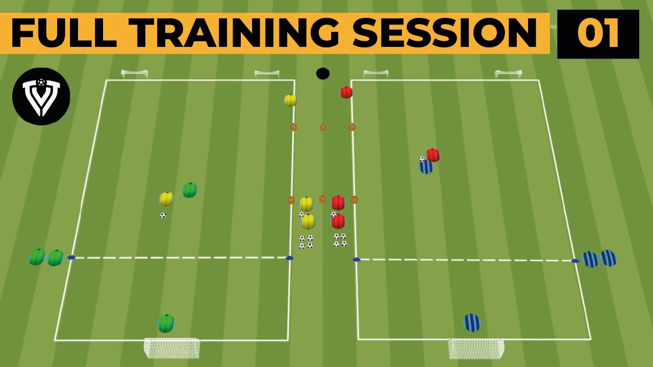 Full Football Training Session 01 | Animated Drills & Games with Audio ...