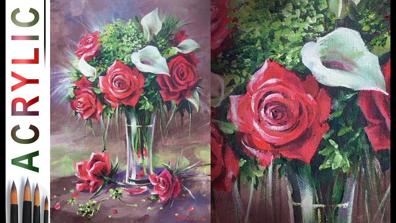 Roses Calla Lilies How To Paint Flowers ACRYLIC Tutorial DEMO YouTube roses-calla-lilies-how-to-paint-flowers-acrylic-tutorial-demo-youtube