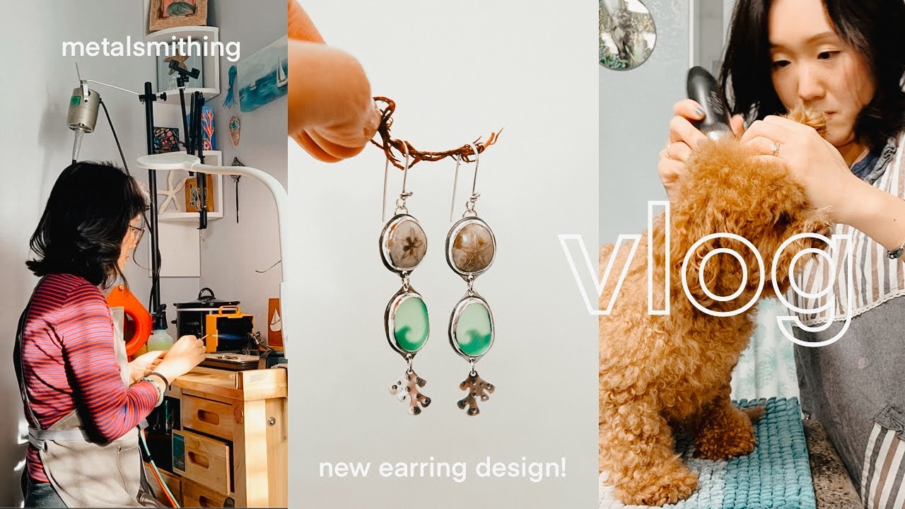[vlog] making earrings 🔥 / grooming my 🐶 / reading 📚 / quiet winter ️ ...