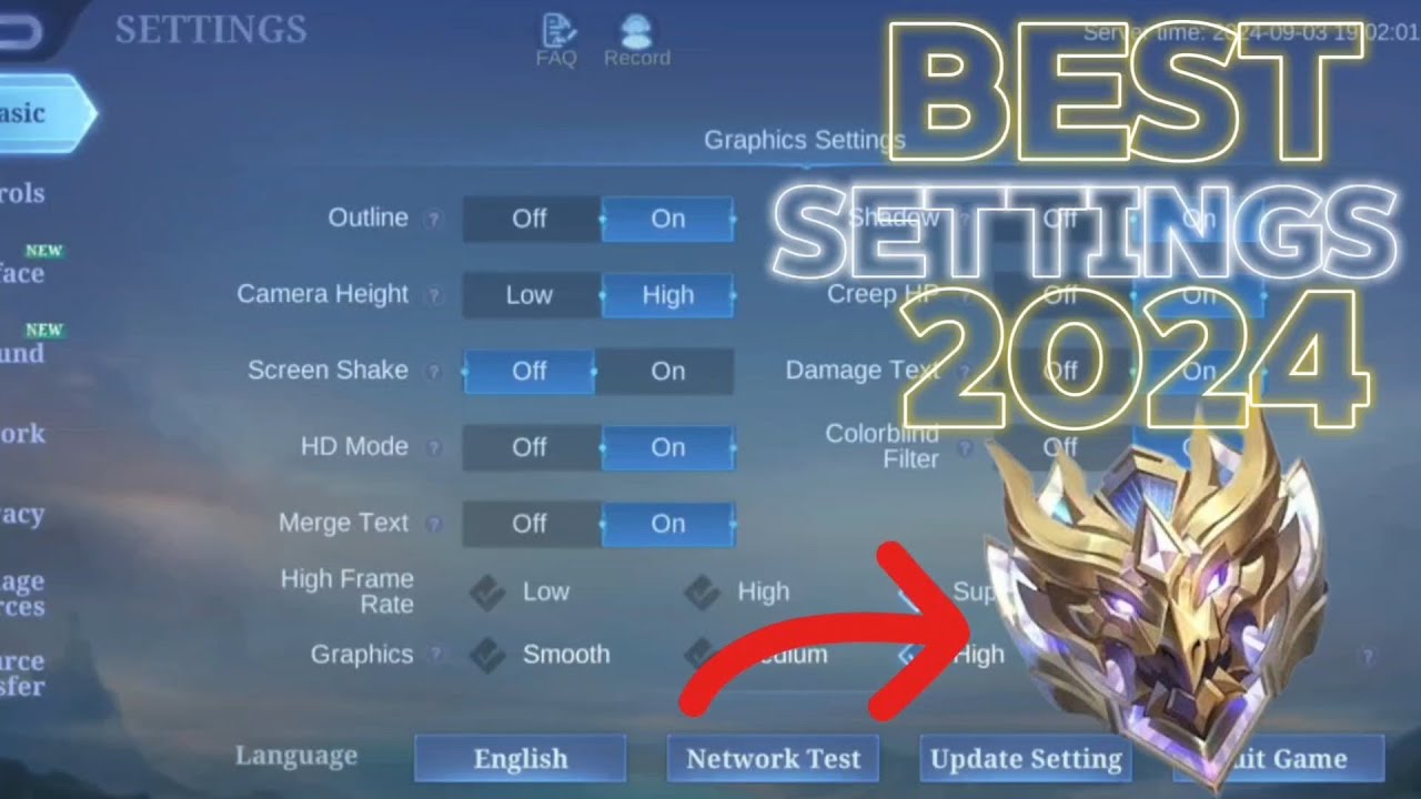Best Settings for 2024 MLBB - YouTube