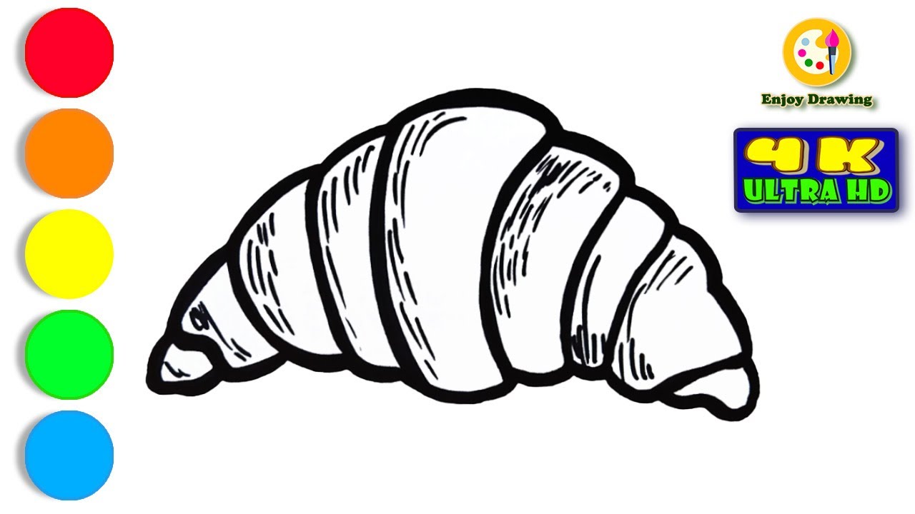 Croissant Drawing 🥐: How to Draw Croissant for Kids | Step by step ...
