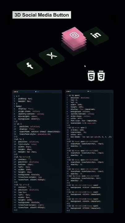 3d Social Media Logo In Css Css Coding Datastructuresandalgorithmsinpython Youtube