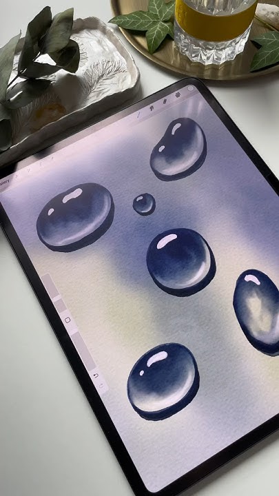 Drawing Process in Procreate - Digital Watercolor Water Drops #shorts #procreate #tutorial - YouTube