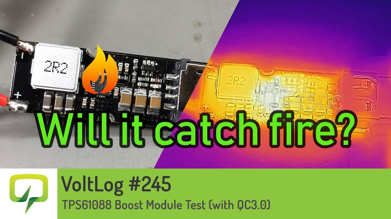 Voltlog #245 - TPS61088 Boost Module Test (with QC3.0) - YouTube