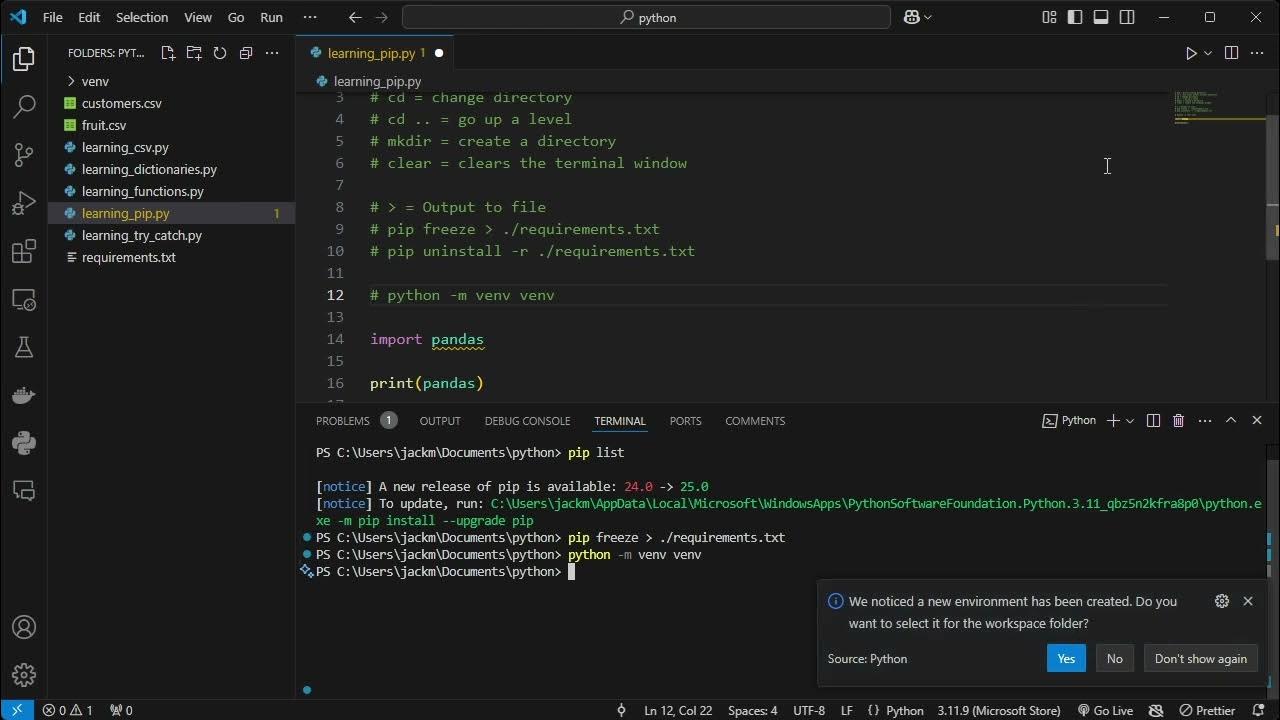 PIP and Python (Pt.2): Creating and using Virtual Environments - YouTube