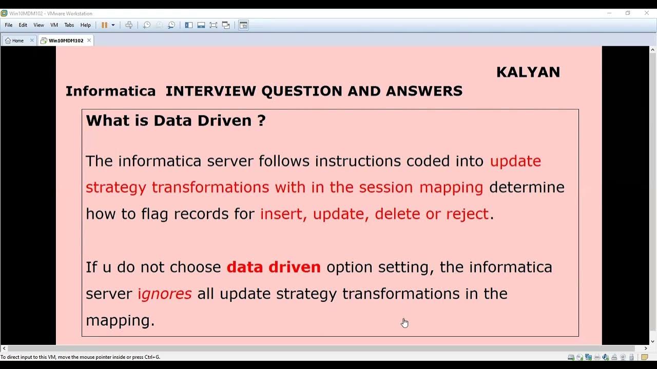 Informatica power center, interview q&a , data driven - YouTube