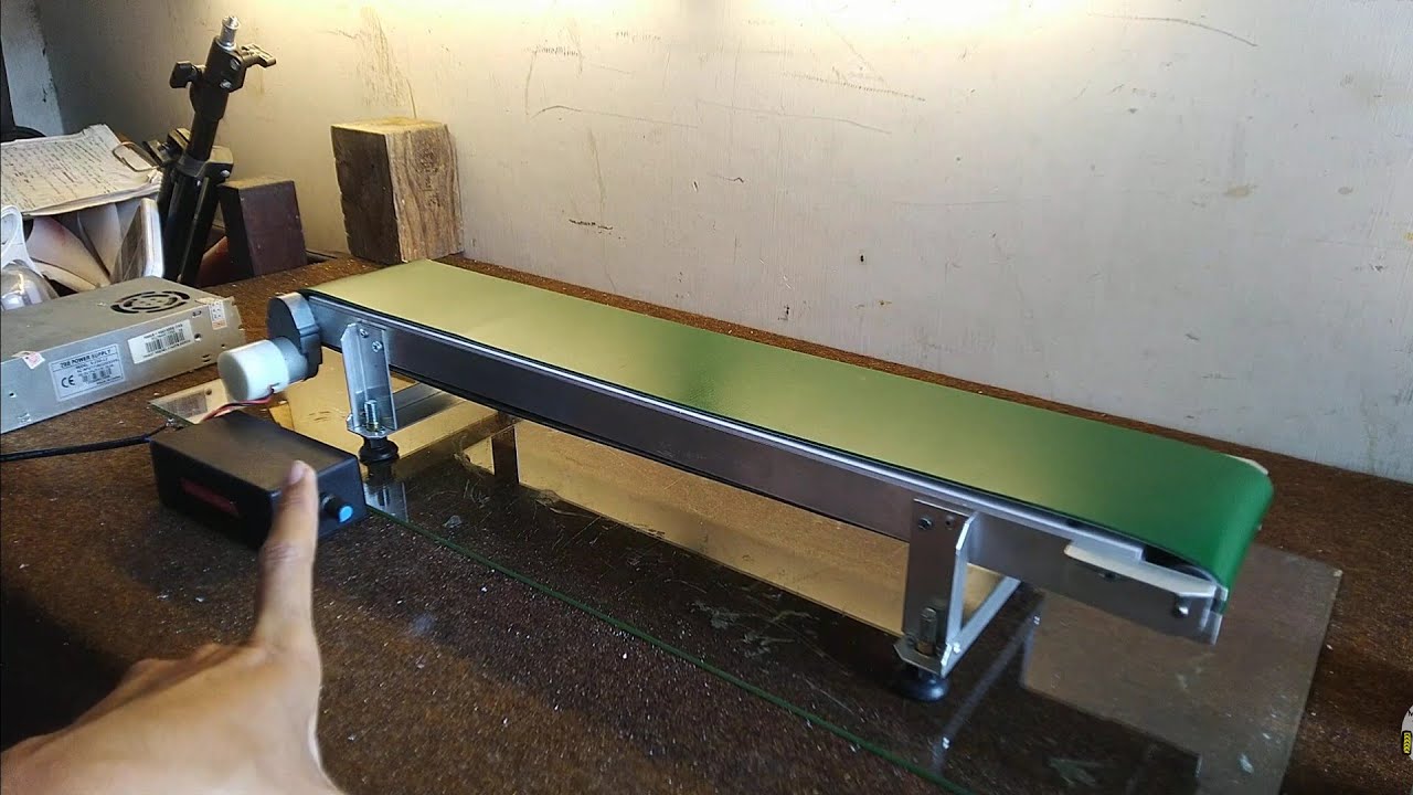REVIEW & UJI COBA CONVEYOR MINI 12V 66 Rpm + adjuster kaki Conveyor # ...