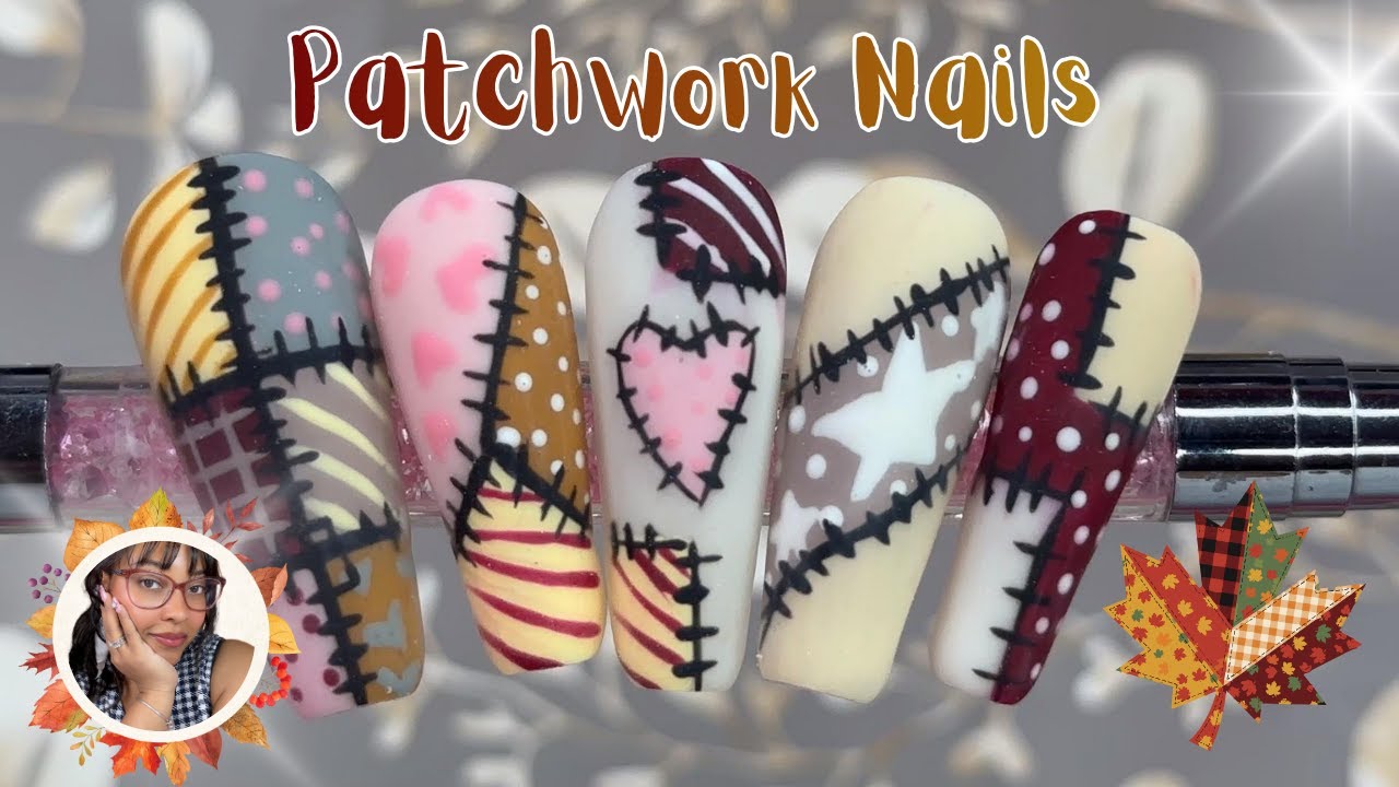 EASY Fall Patchwork Nails - YouTube