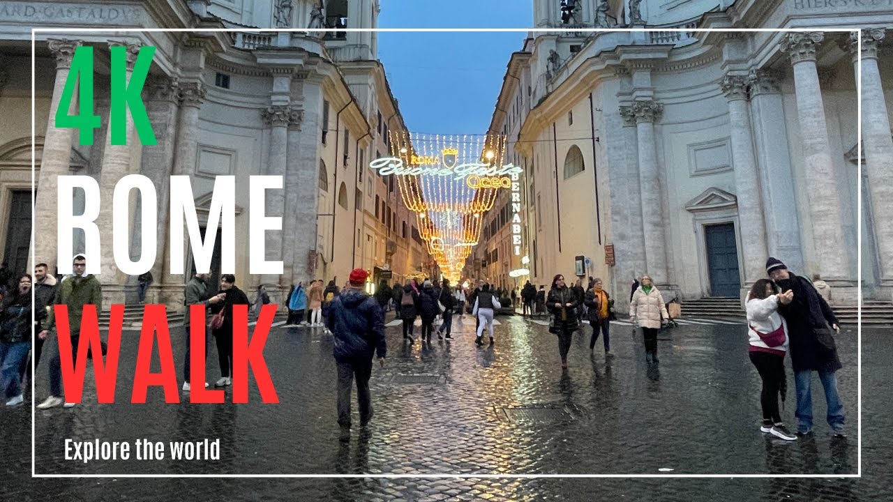 Italy 4K • Rome Night Walk - Via del Corso, Main Historical Street of ...