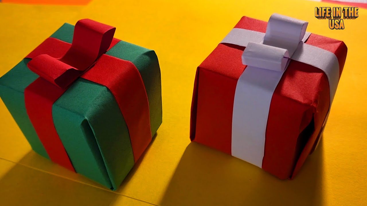 How to make Christmas gift box decorations 🎁 Gift box paper craft ...