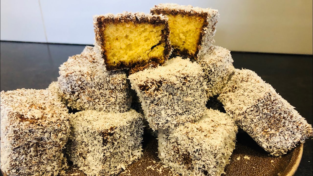How To Make Australian Lamington Cake Recipe / Lamington Cake Recipe ...