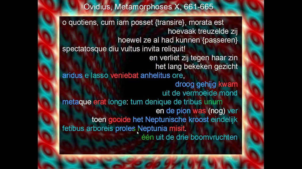 Ovidius, Metamorphoses X, 661-670 - YouTube
