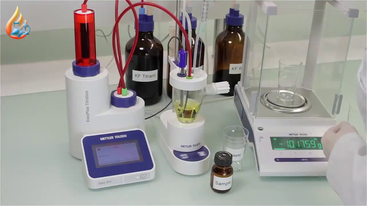 karl fischer test for determine water content - YouTube