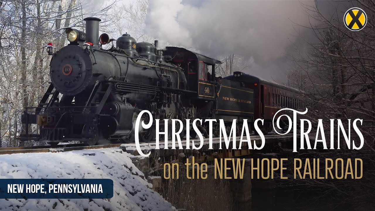 Christmas Trains in the Snow on the New Hope RR - YouTube