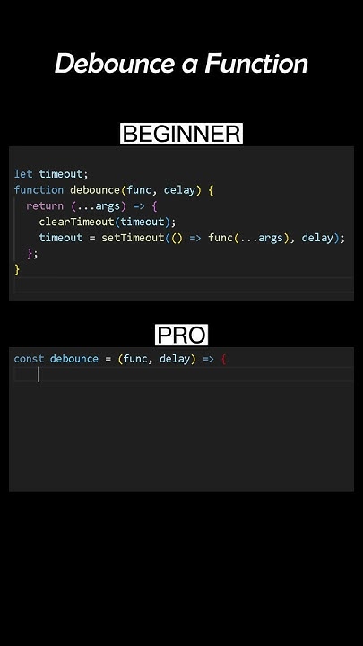 Beginner😅 Vs Pro😎 Debounce ⏳ Javascript Programming Coding Shorts
