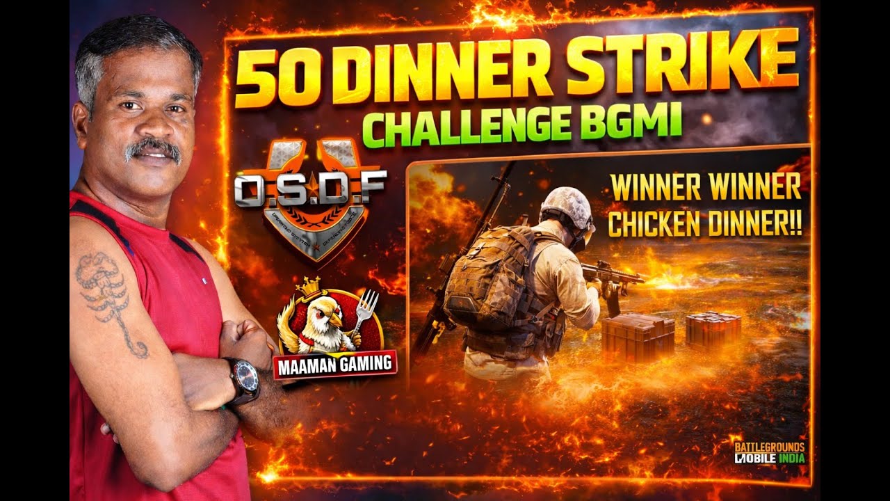 50 Dinner Streak Challenge | MAAMAN GAMING | FACECAM LIVE #bgmi # ...