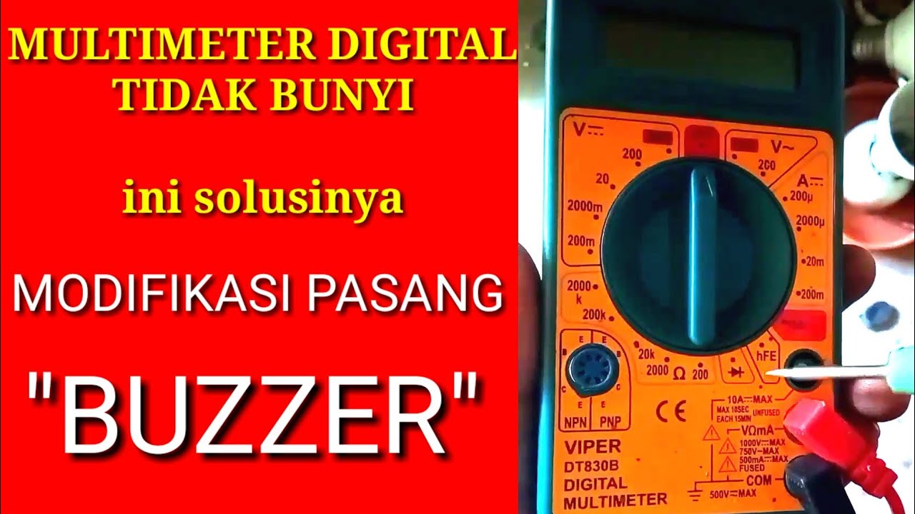 Cara modifikasi pasang buzzer multitester multimeter digital - YouTube