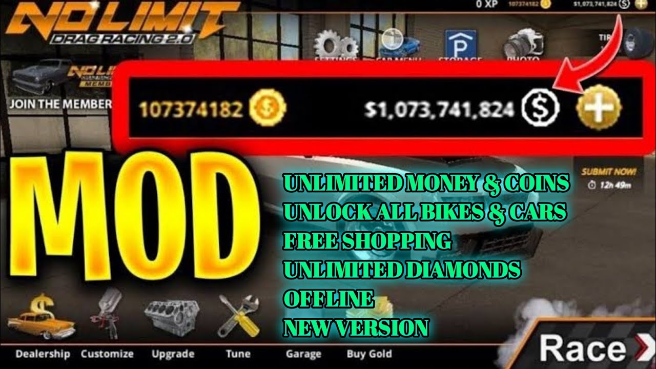 No Limit Drag Racing 2 v2.0.9 MOD APK|| UNLIMITED Everything , MOD APK ...