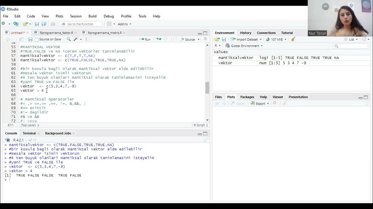 R Programlamada Mantıksal Vektörler Rprogramming Rprogramlama Youtube
