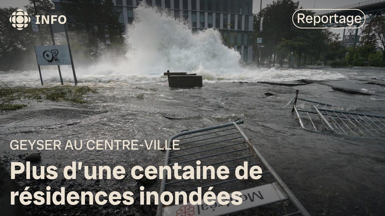 Une fuite d'eau aux allures de geyser inonde le centre-ville de ...
