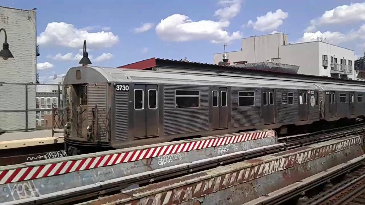 Broad Street Bound R32 (J) Train @ Hewes Street. - YouTube