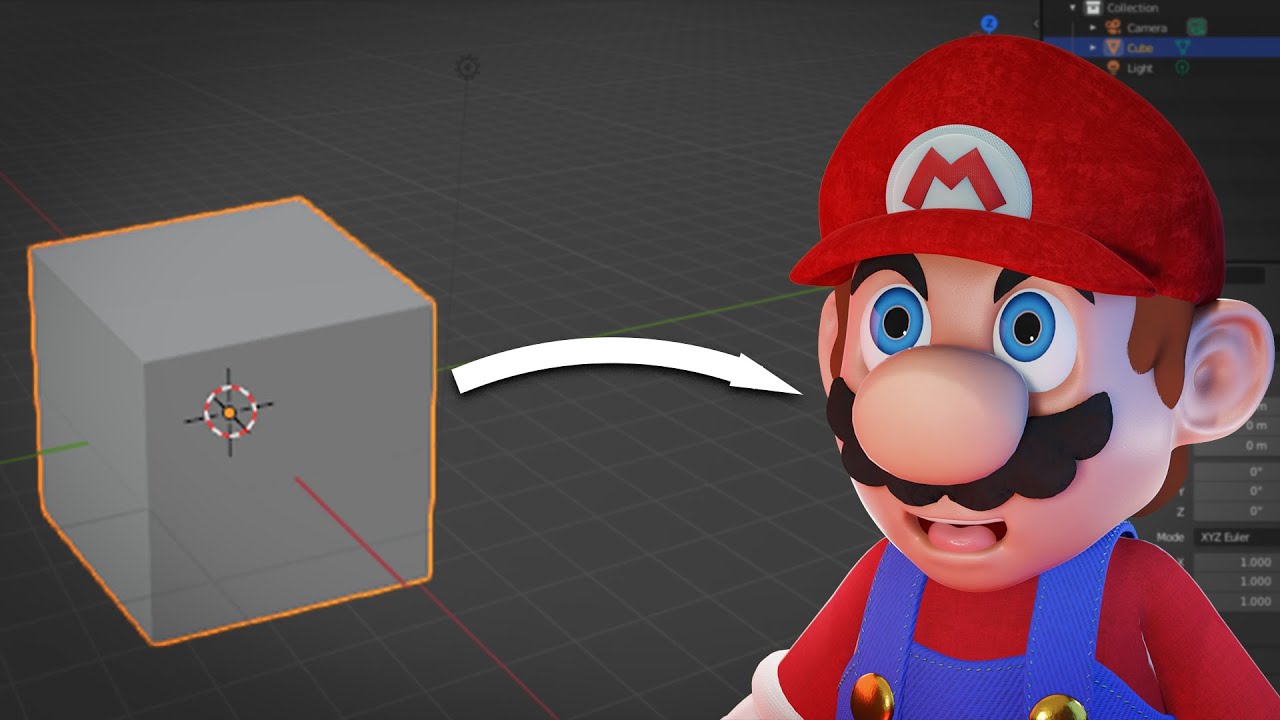 Mario in Blender 3D - YouTube