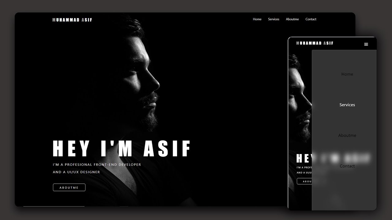 Make A Personal Portfolio Using Html And Css Responsive Navbar Youtube