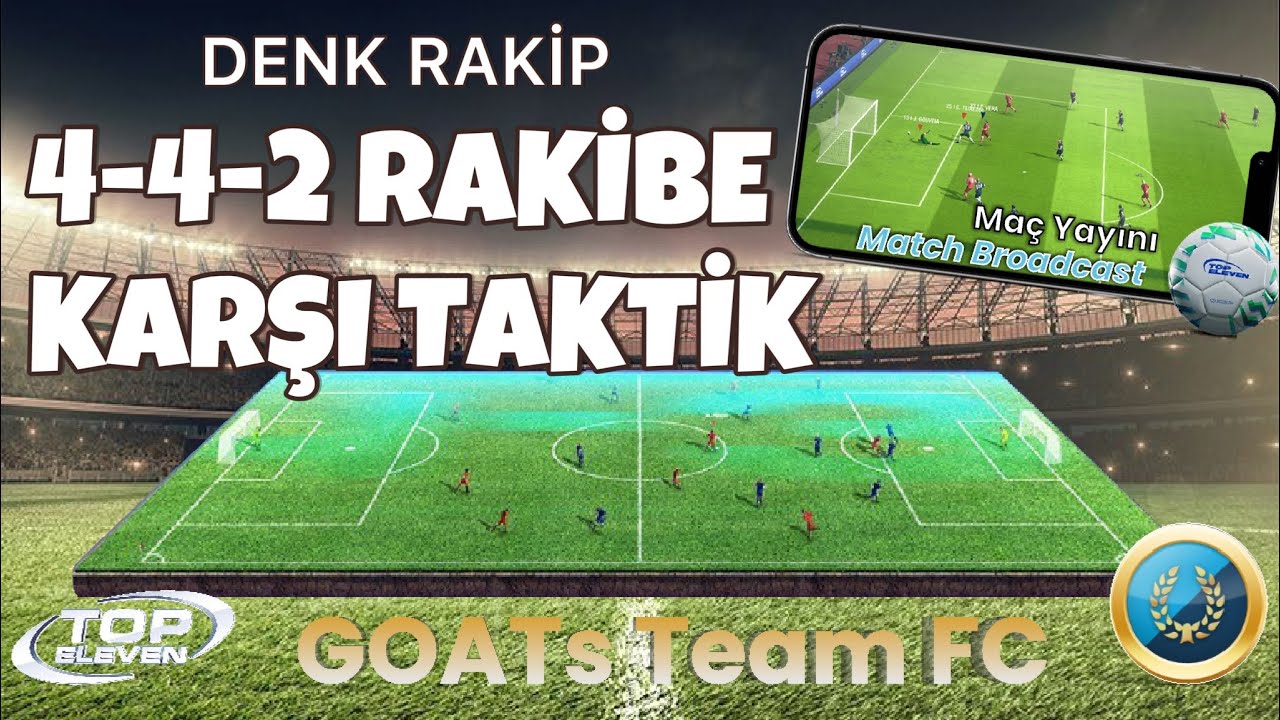 UYGULAMALI TAKTİK | 4-4-2 Oynayan DENK Rakip ⚽️ Top Eleven | GOATs Team ...