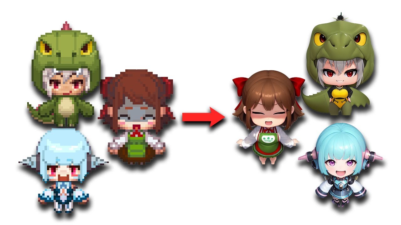 Figuras de anime a partir de los Sprites de Guardian Tales - YouTube