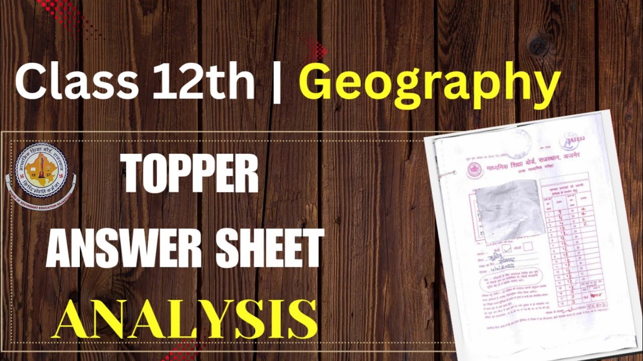 RBSE Geography Topper Answer Sheet Analysis | How To Full Mark In Board ...