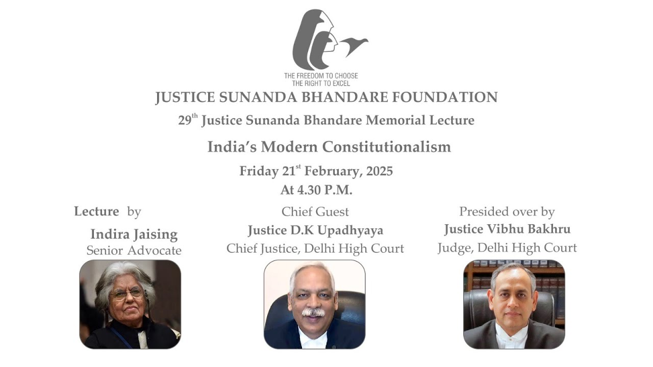 29th Justice Sunanda Bhandare Memorial Lecture by Indira Jaising - YouTube